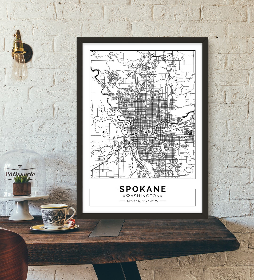 Spokane Washington City Map Poster Printable Print - Etsy
