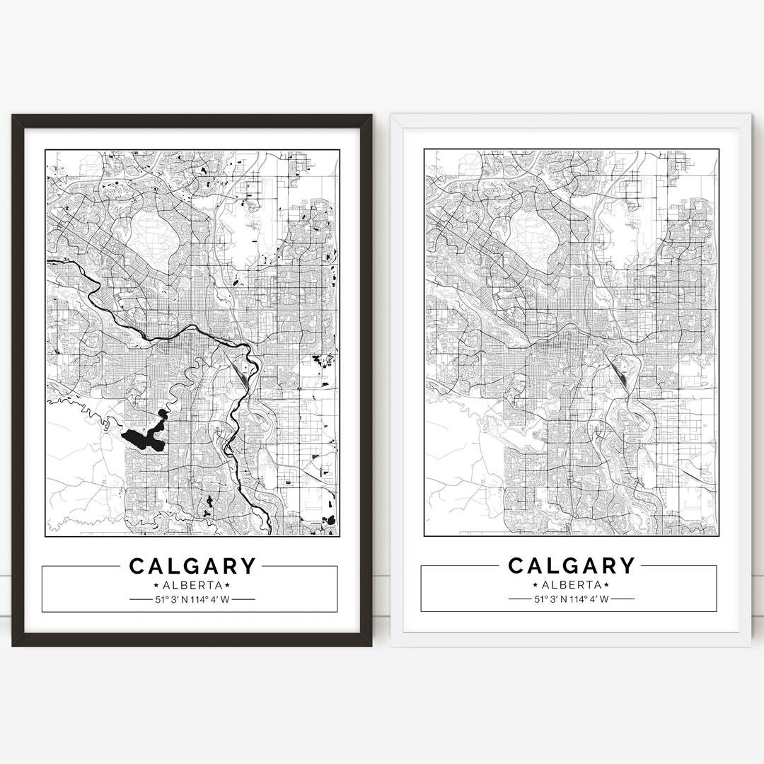 Calgary Alberta Canada City Map Poster Printable Print - Etsy