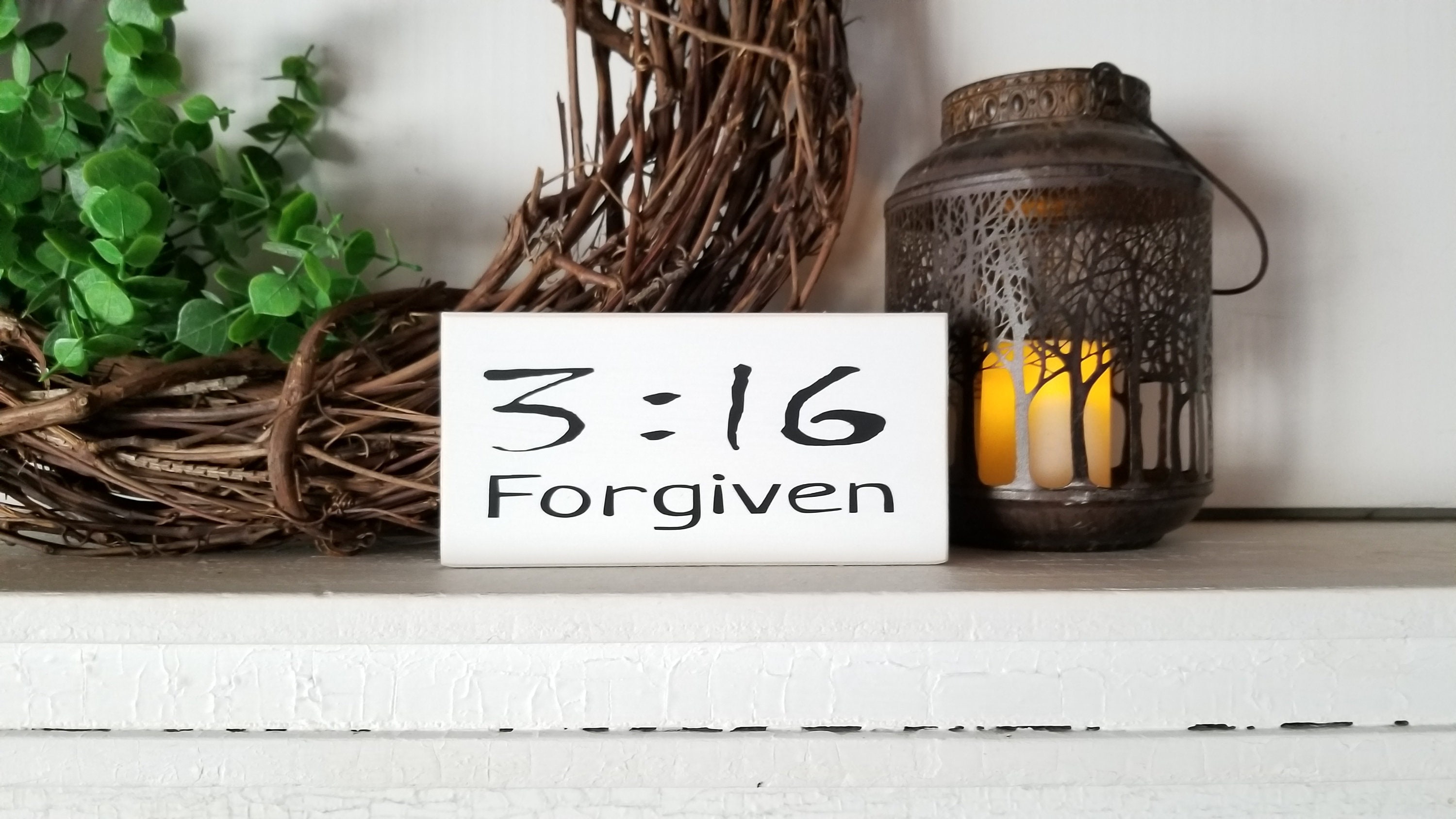 Forgiven sign John 3-16 bible verse sign Easter sign | Etsy
