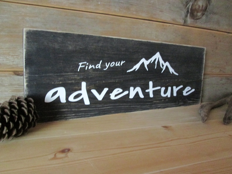 Find your adventure rustic wood sign | Etsy