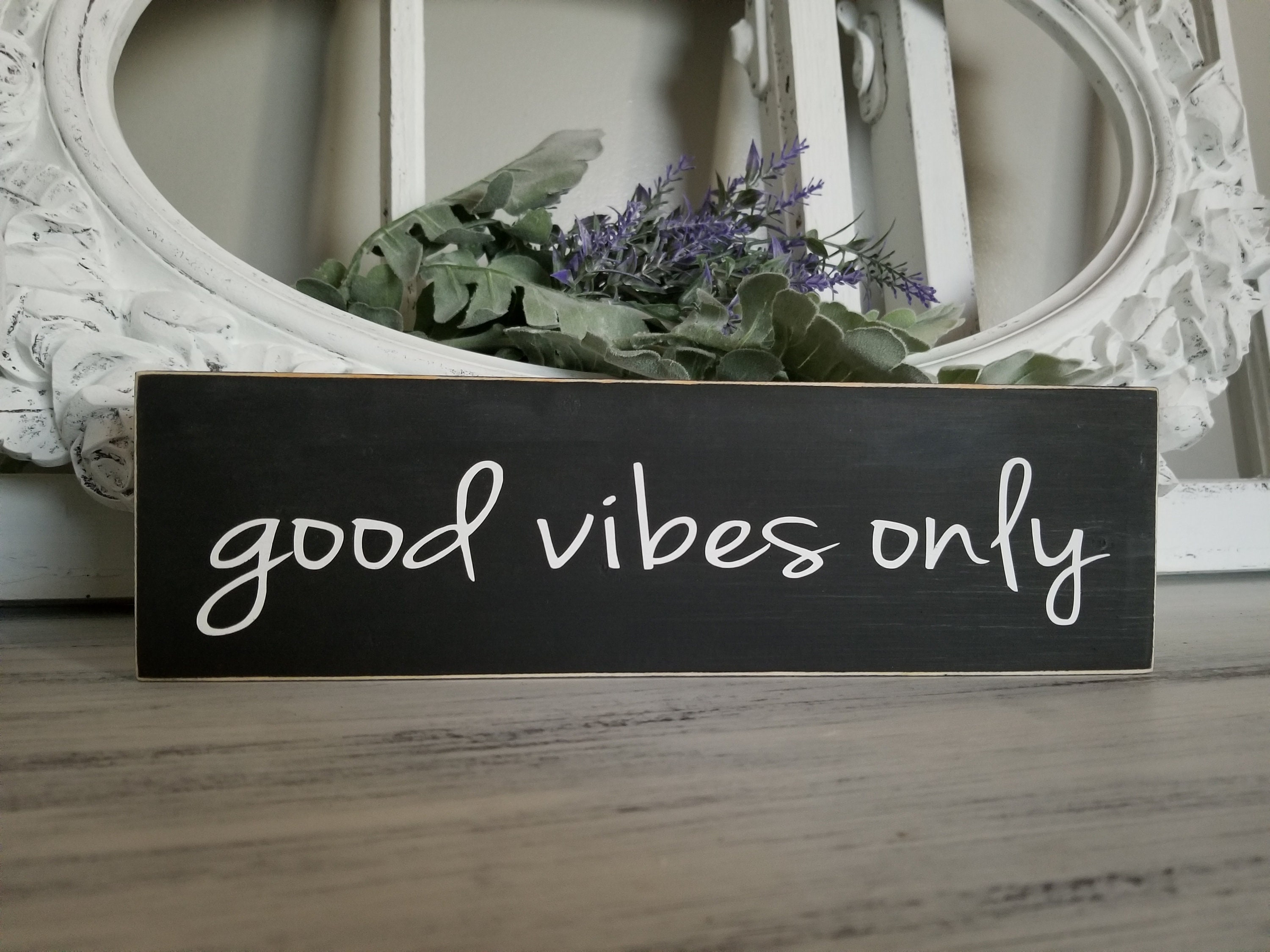 Good vibes only sign love peace sign boho decor | Etsy