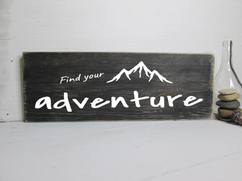 Find your adventure rustic wood sign | Etsy