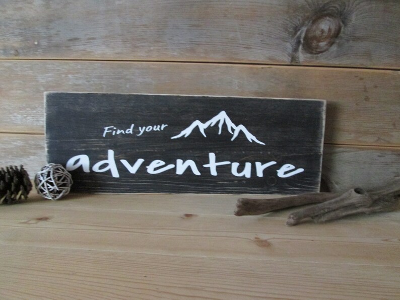 Find your adventure rustic wood sign | Etsy