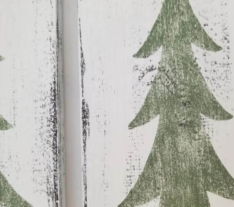 Rustic Farmhouse Christmas Tree Sign Vintage Style Wood Sign - Etsy