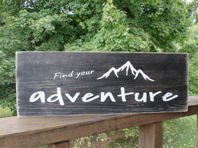 Find your adventure rustic wood sign | Etsy