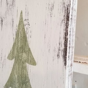 Rustic Farmhouse Christmas Tree Sign, Vintage Style Wood Sign ...