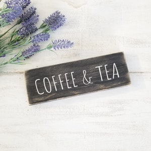 Coffee and Tea, Coffee Sign, Wood Coffee Sign for Kitchen - Etsy