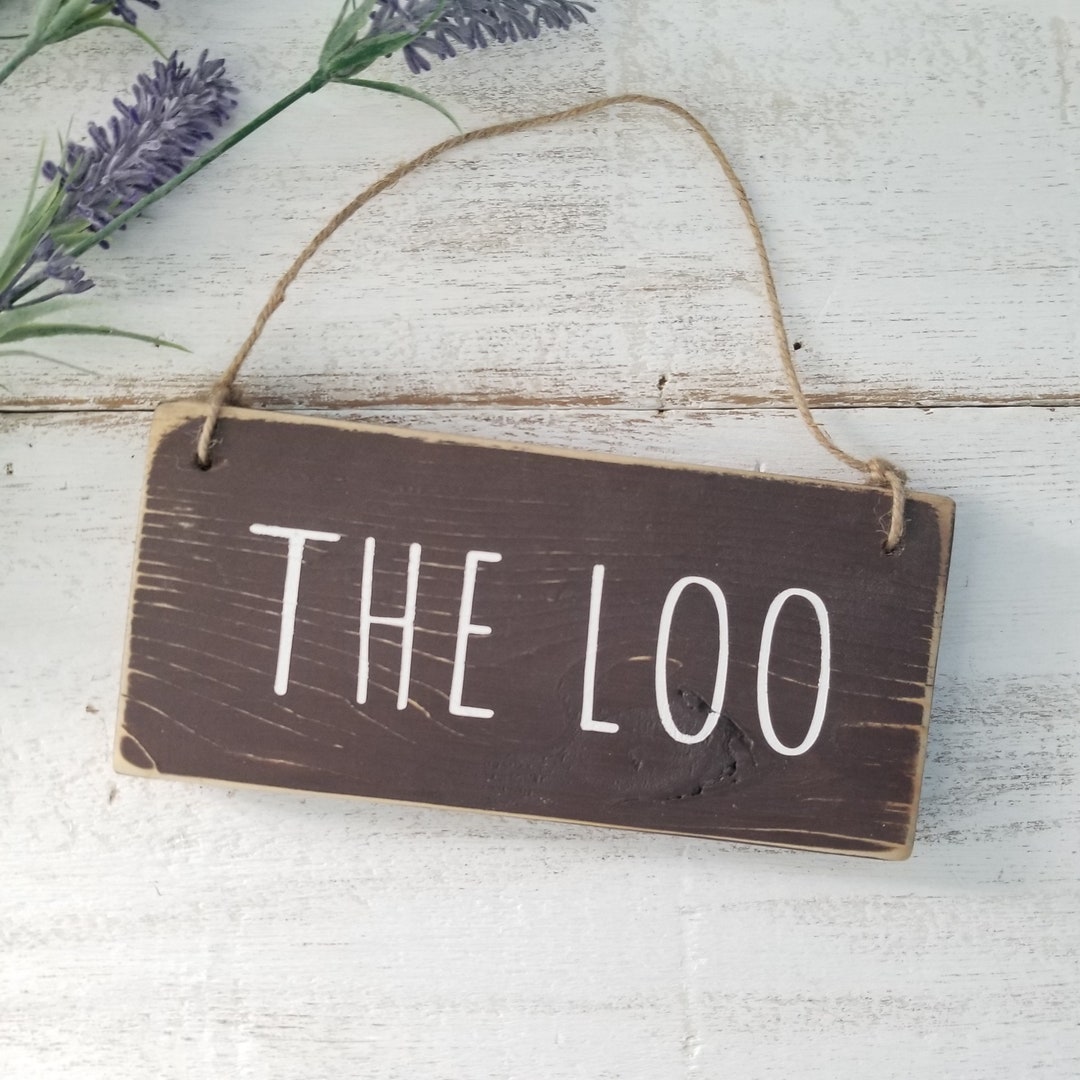 The Loo Sign, Rustic Wood Bathroom Wall Decor, Cabin Art, Tiny Home ...