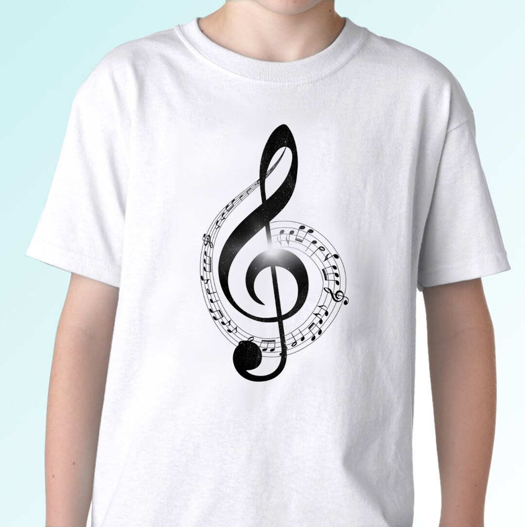 Music Notes T Shirt Top Tee Short Sleeves Birthday Gift - Mens, Womens ...