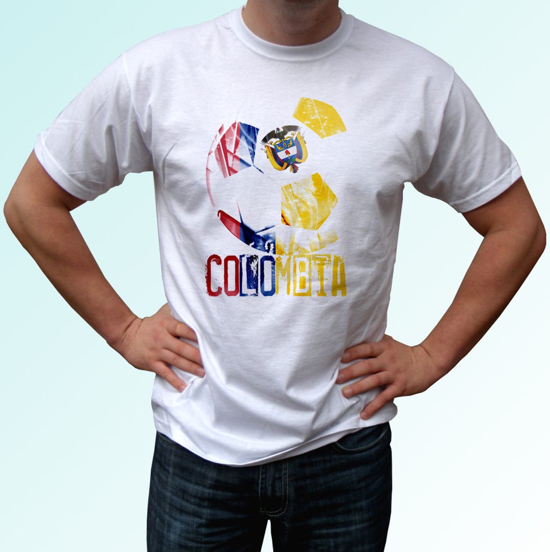 Colombia Football Flag Colombia Camiseta Soccer White T Shirt Top Short ...