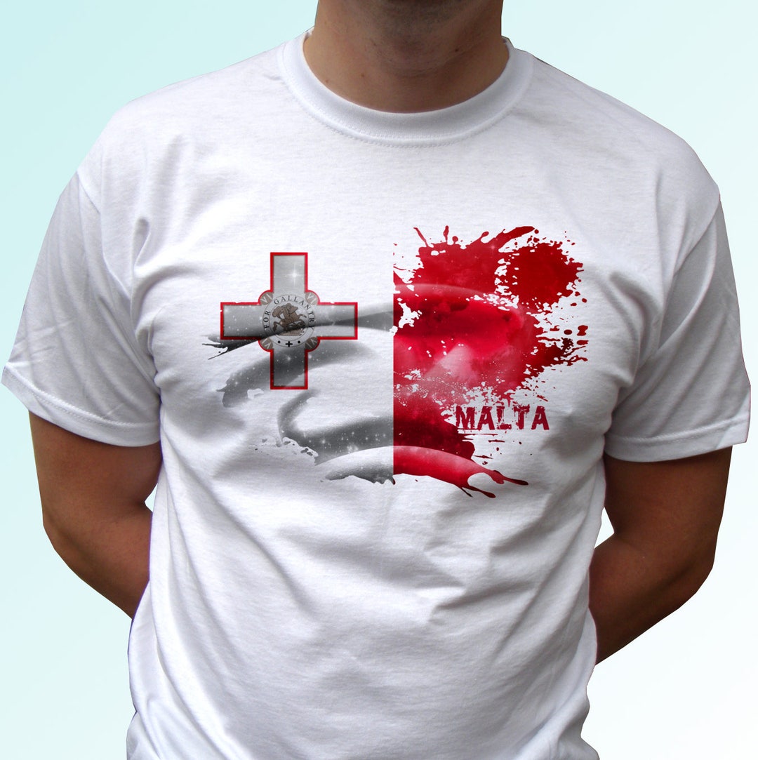 Malta White T Shirt Top Short Sleeves - Mens, Womens, Kids, Baby - All ...
