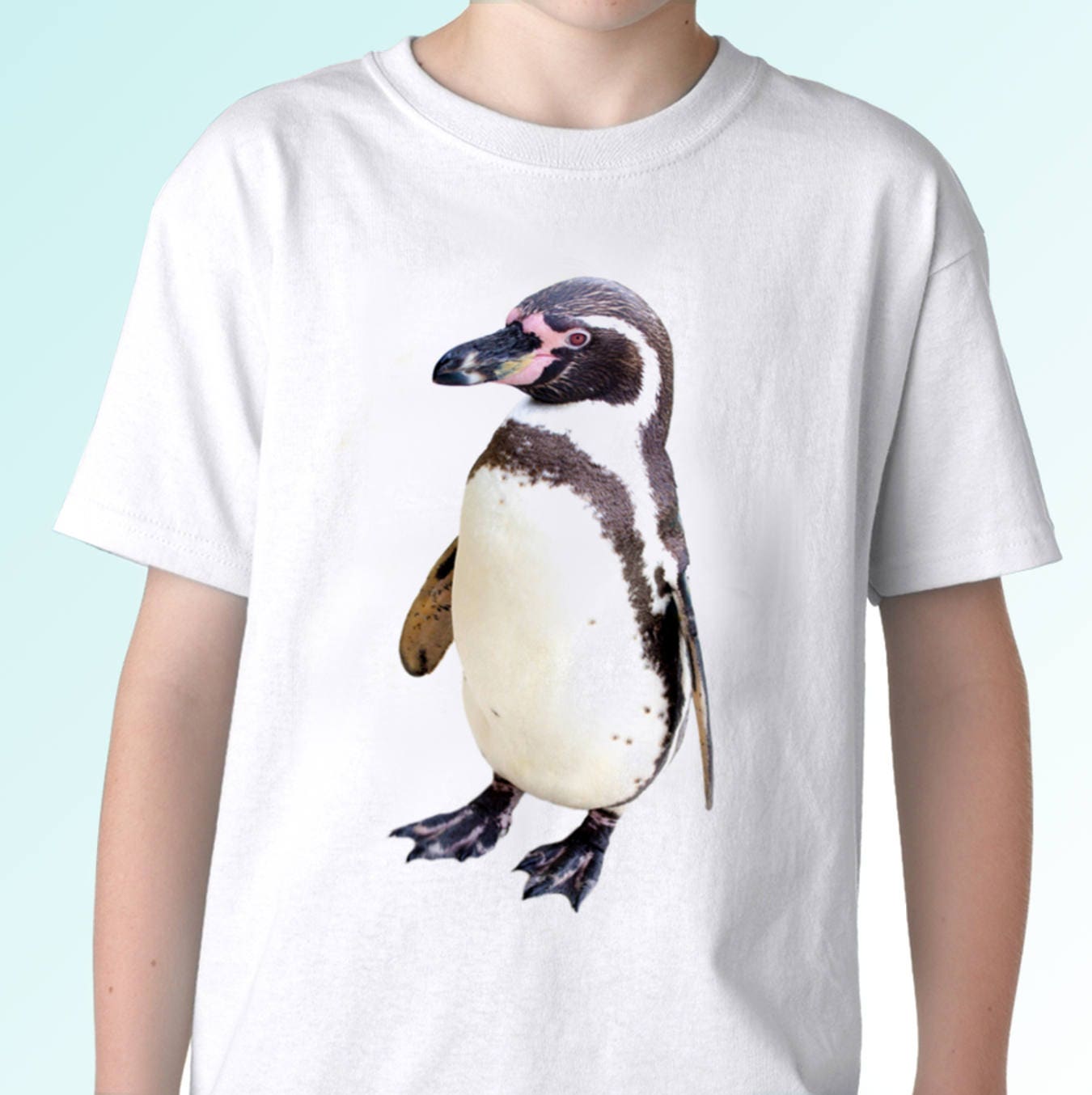 Penguin white t shirt top tee design art mens womens kids | Etsy