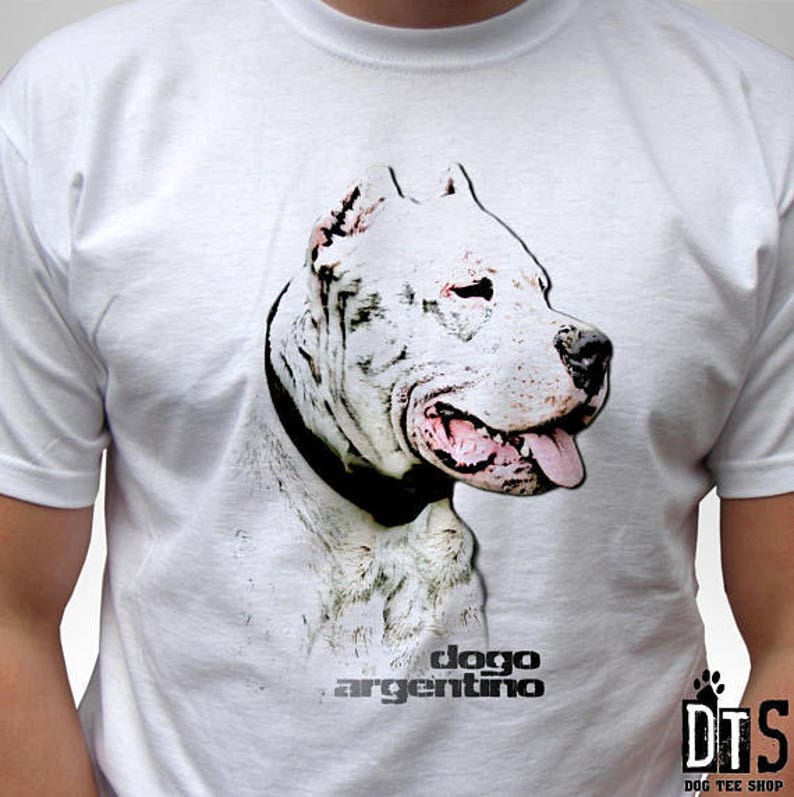 Dogo Argentino Head White T Shirt Top 100% Cotton Tee Graphic | Etsy