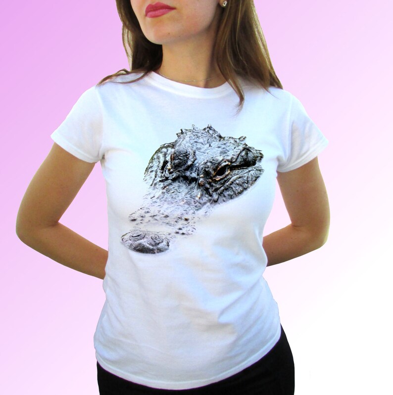 Alligator Crocodile White T Shirt Top Tee Design Art Mens - Etsy