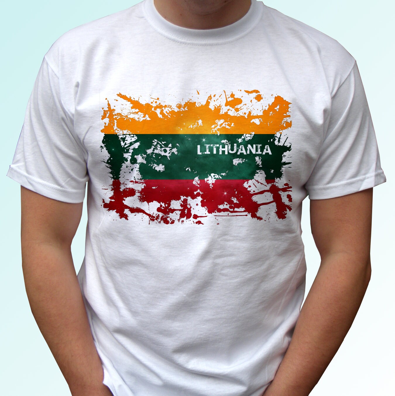 Lithuania white t shirt top short sleeves Mens Womens | Etsy