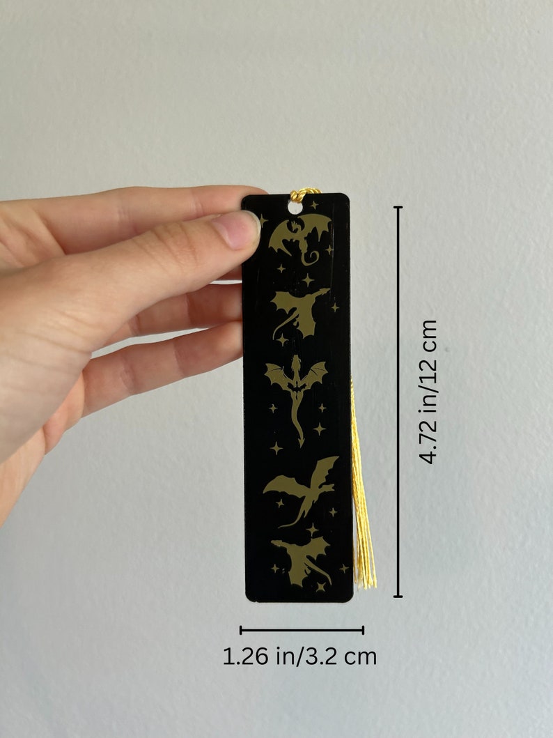 Fourth Wing Inspired Bookmark Dragon Silhouette Iron Flame the Empyrean ...