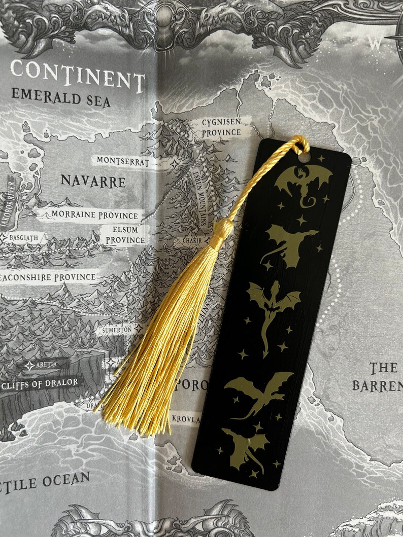 Fourth Wing Inspired Bookmark Dragon Silhouette Iron Flame the Empyrean ...