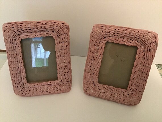 Vintage Wicker Picture Frame - Etsy