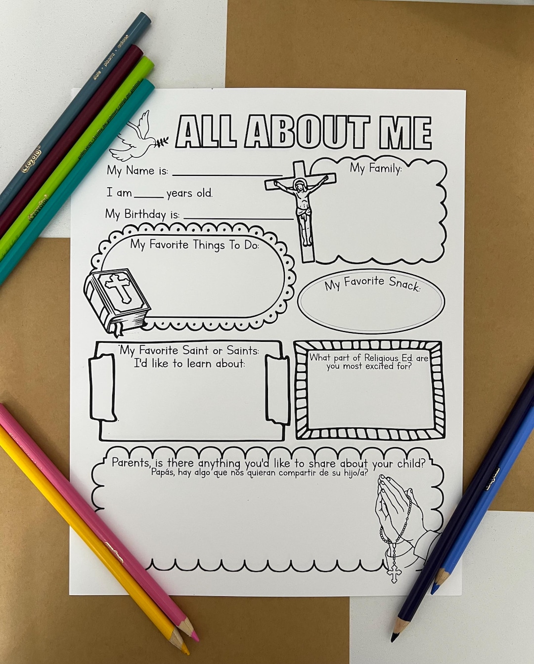 All About Me for Catholic Religious Education - Etsy