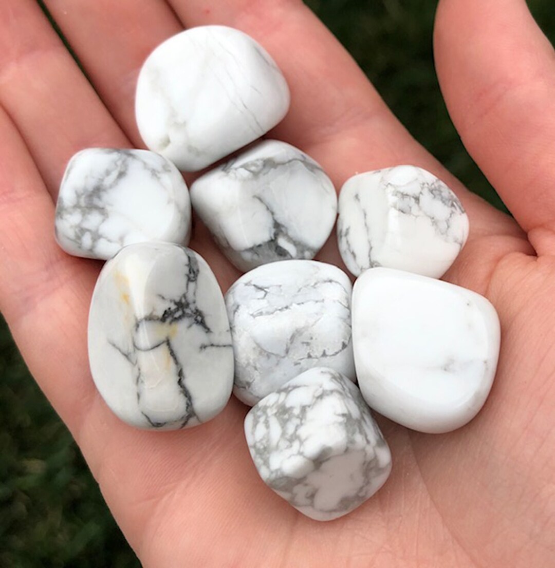 Howlite Tumbled Stone - Extra Small - 1 Piece - Crystal Decor and ...