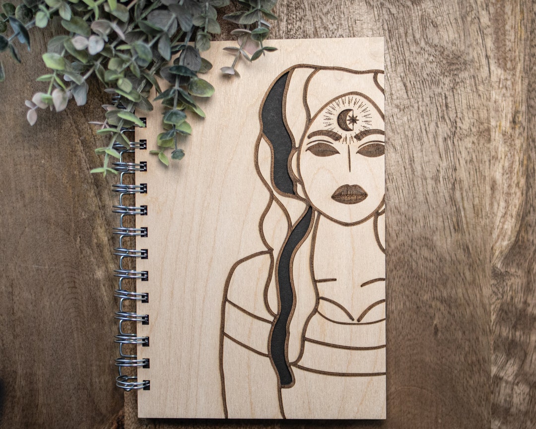 Main Character Vibes/the Goddess Writing Journal/wooden Notebook - Etsy