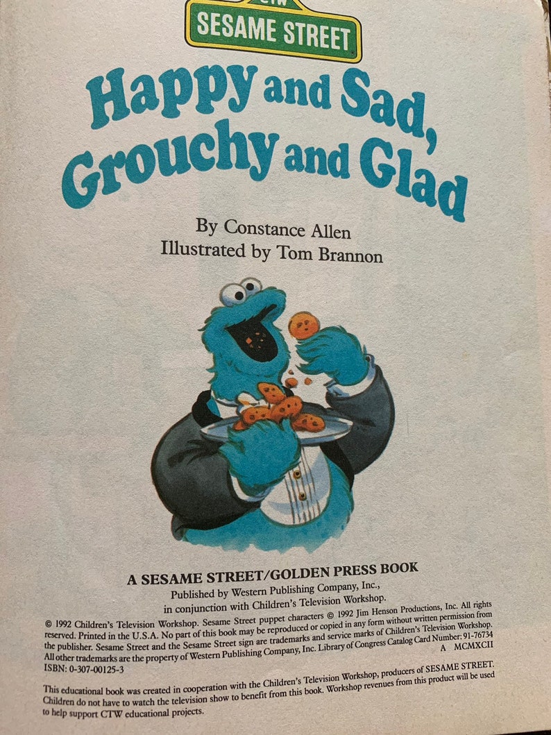 Sesame Street: Happy and Sad Grouchy and Glad | Etsy