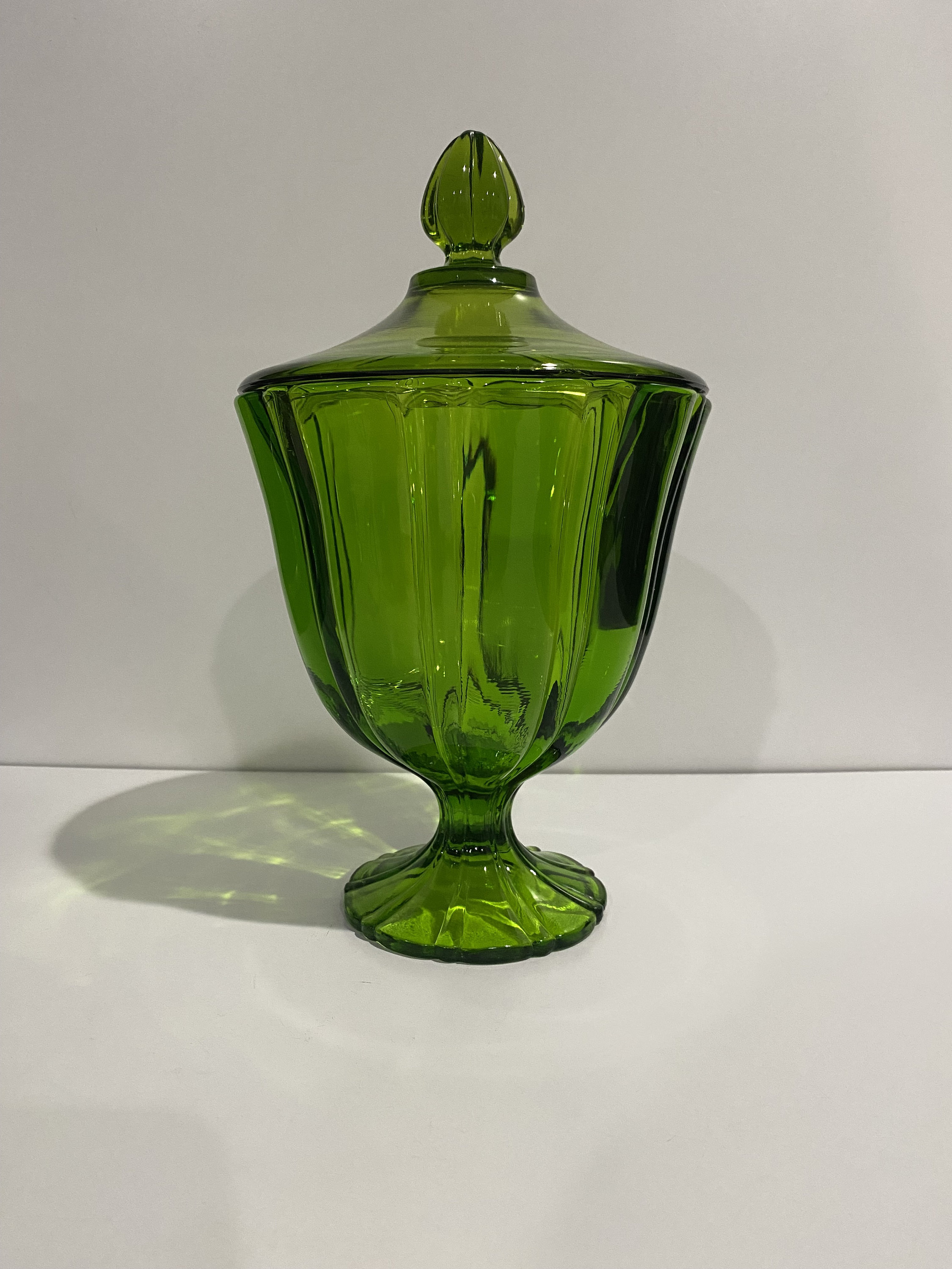 Vintage LE Smith Simplicity Apothecary Jar Green - Etsy