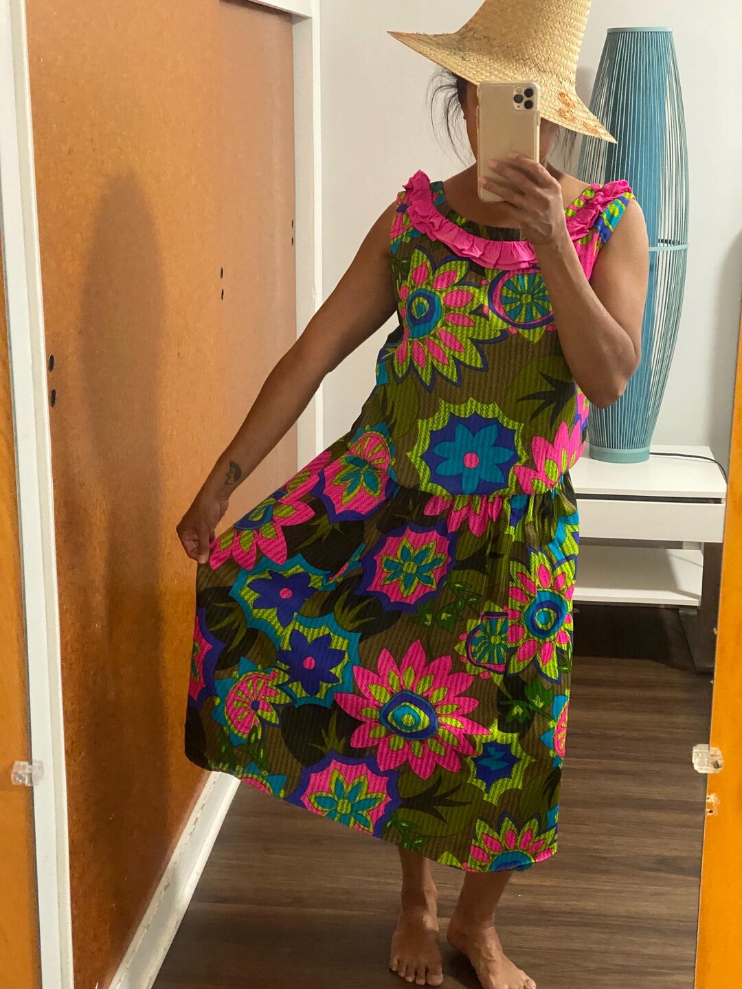 Vintage 1960’s Kehaulani Hawaii Two Piece Set Psychedelic Day Glow ...
