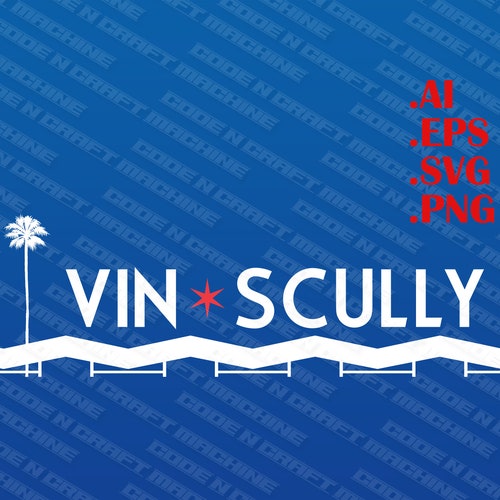 Vin Scully LA Dodgers Print SVG PNG - Etsy