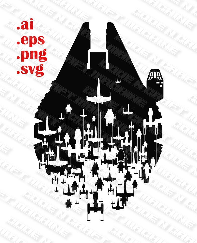 Millennium Falcon Ships Art Vector SVG | Etsy