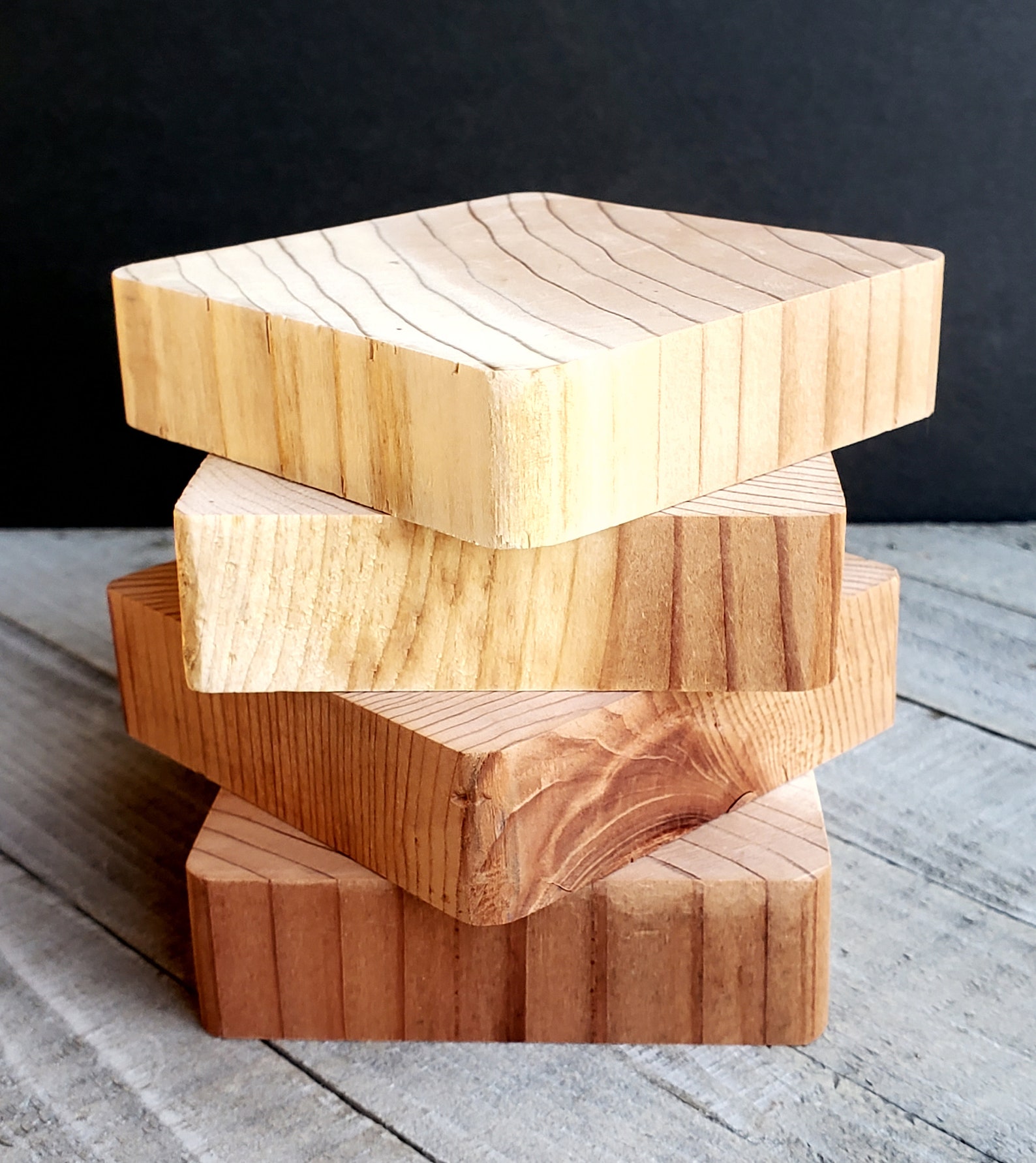 4 Each 1 Inch Unfinished Solid Wood Blocks - Etsy