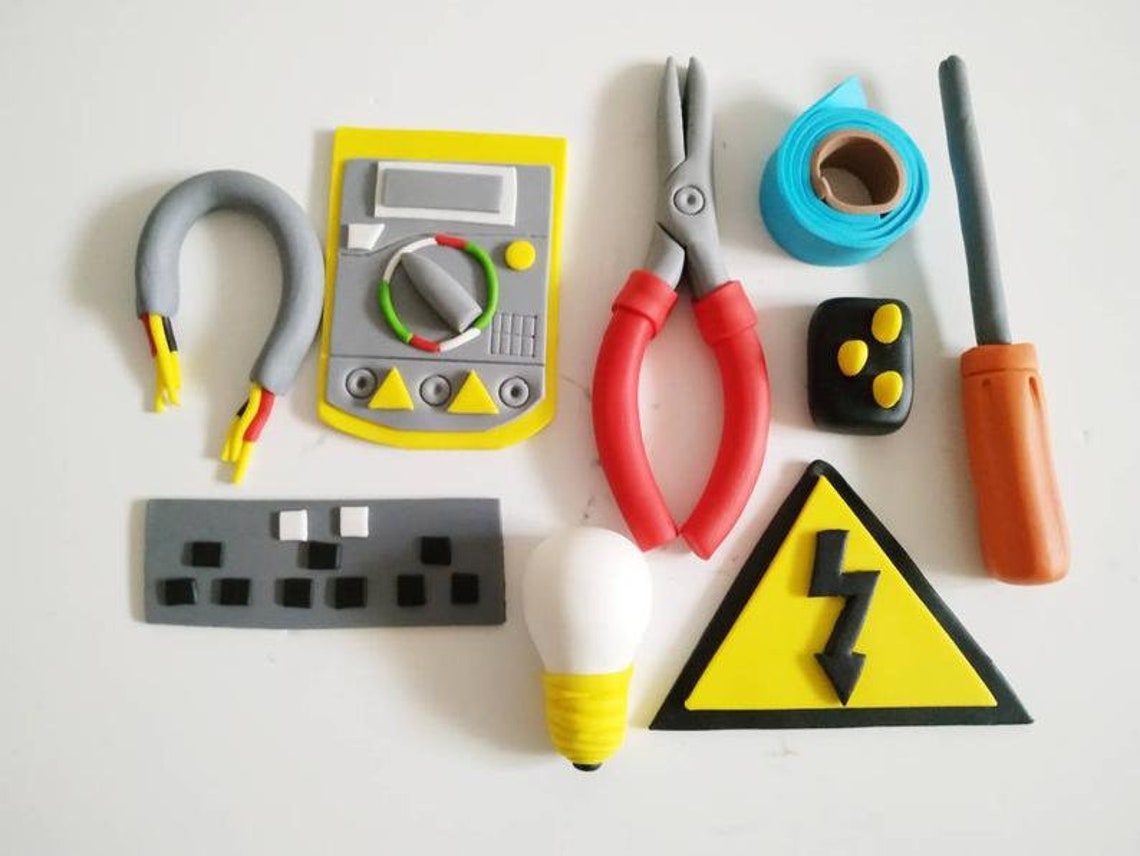 Electrician fondant cake toppers . an electrician birthday | Etsy
