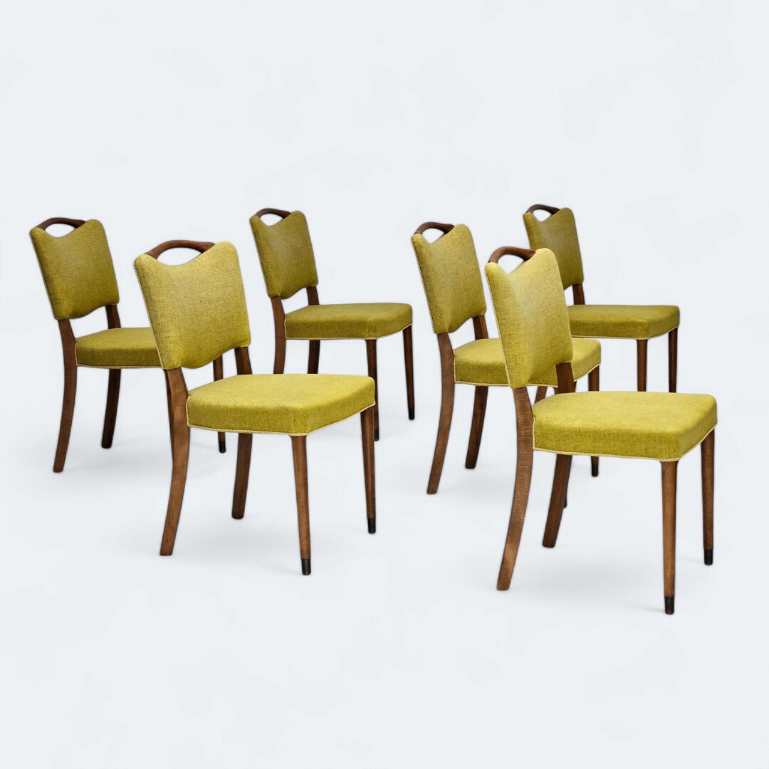 1970s, Set of 6 Danish Dining Chairs by Slagelse Møbelværk, Original ...