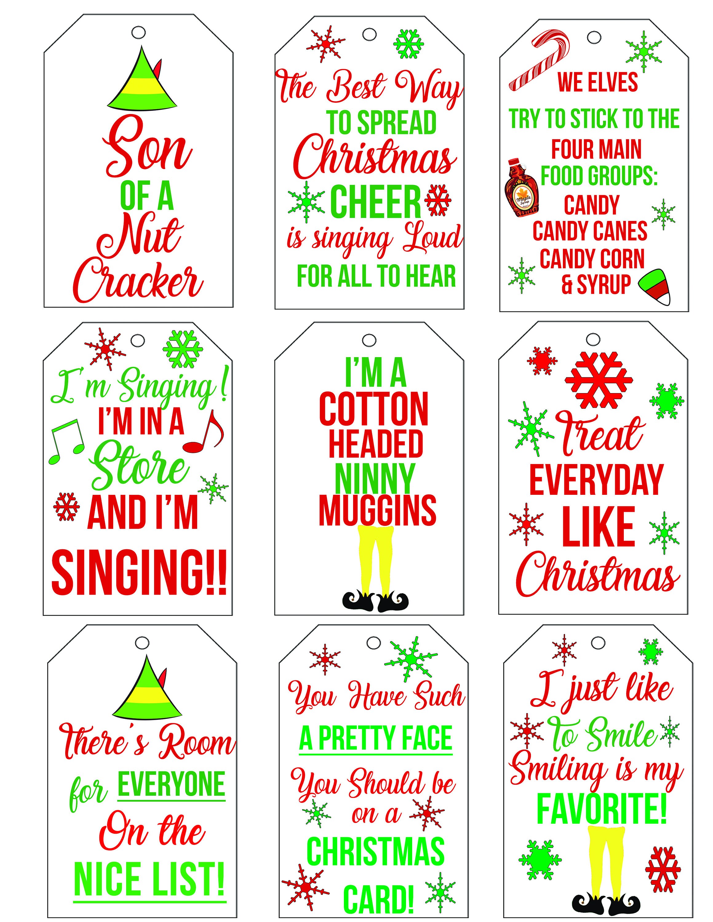 Christmas Gift Tags Elf Gift Tags Funny Gift Tags Printable Gift Tags ...
