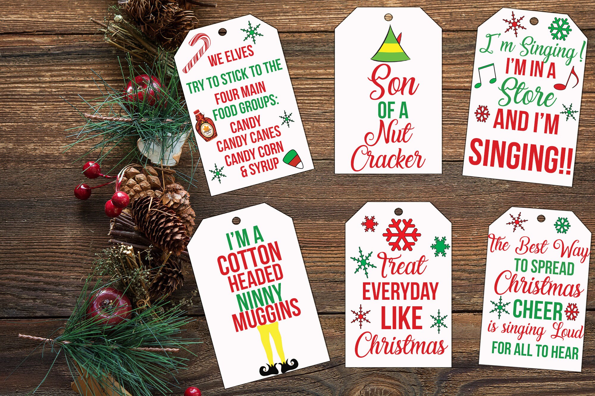 Christmas Gift Tags Elf Gift Tags Funny Gift Tags Printable Gift Tags ...