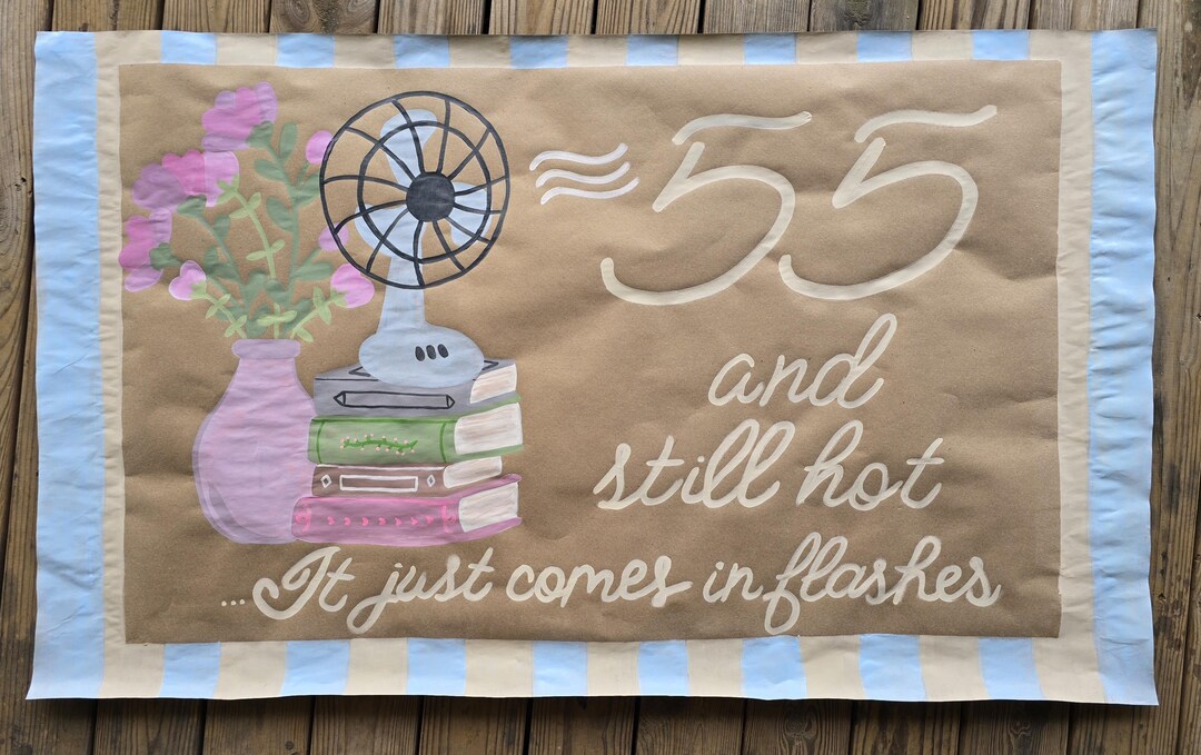 Hand Painted Hot Flashes Birthday Banner - Etsy