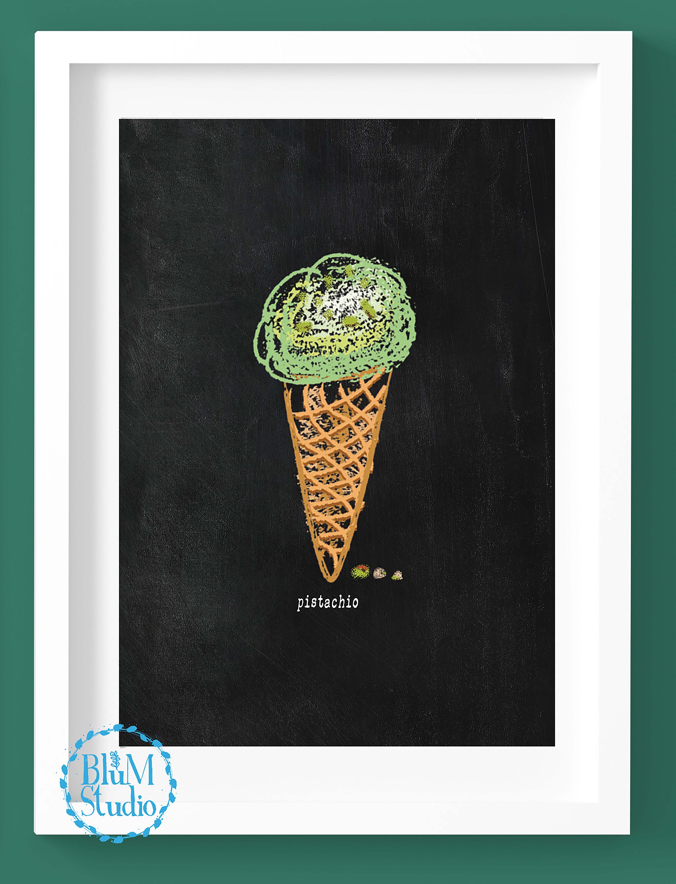 Set of 4 Italian Gelato Signs, Kitchen, Dining Printable, Digital ...