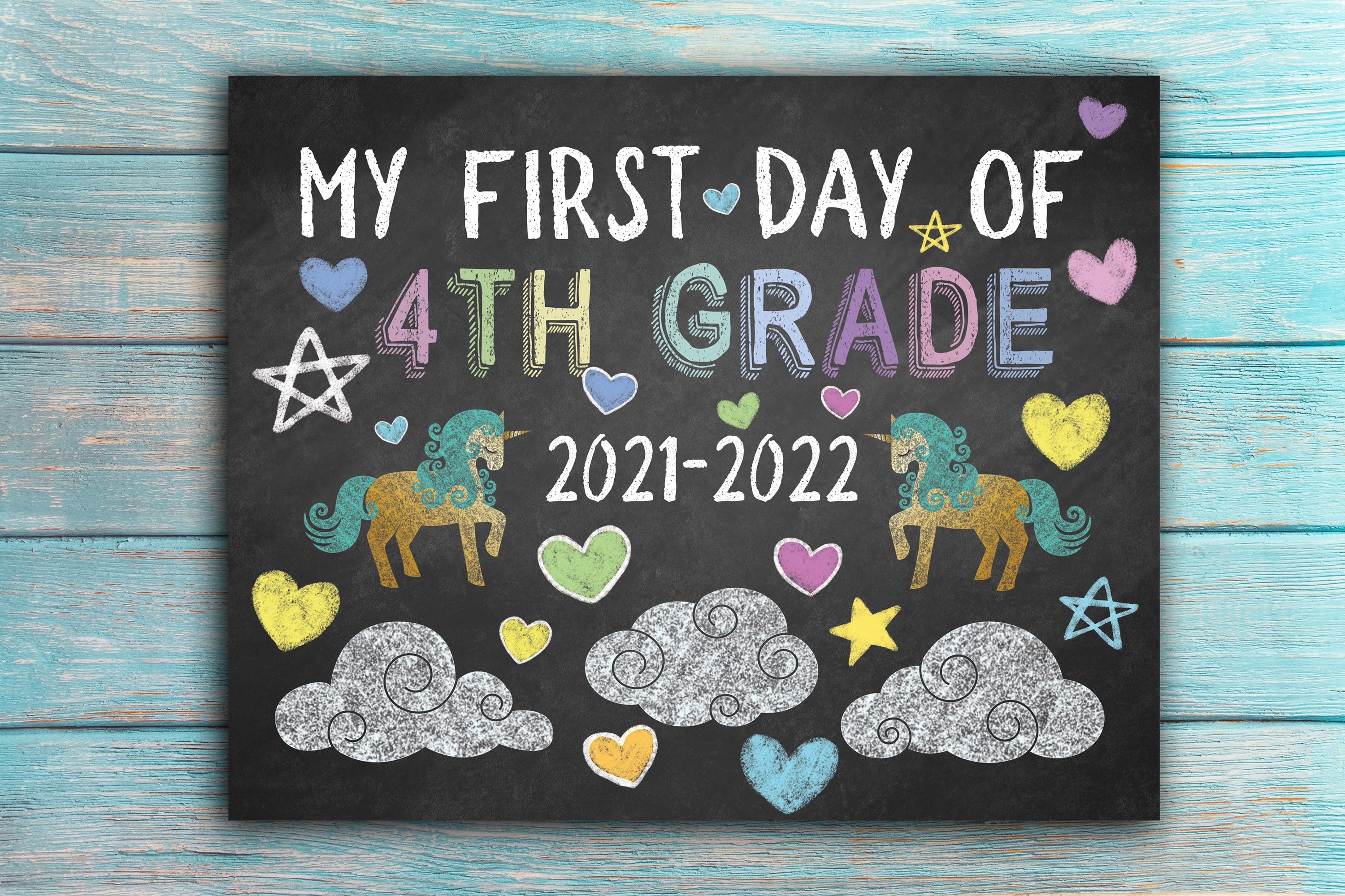 FOURTH GRADE First Day of School Sign, Girl First Day of School ...
