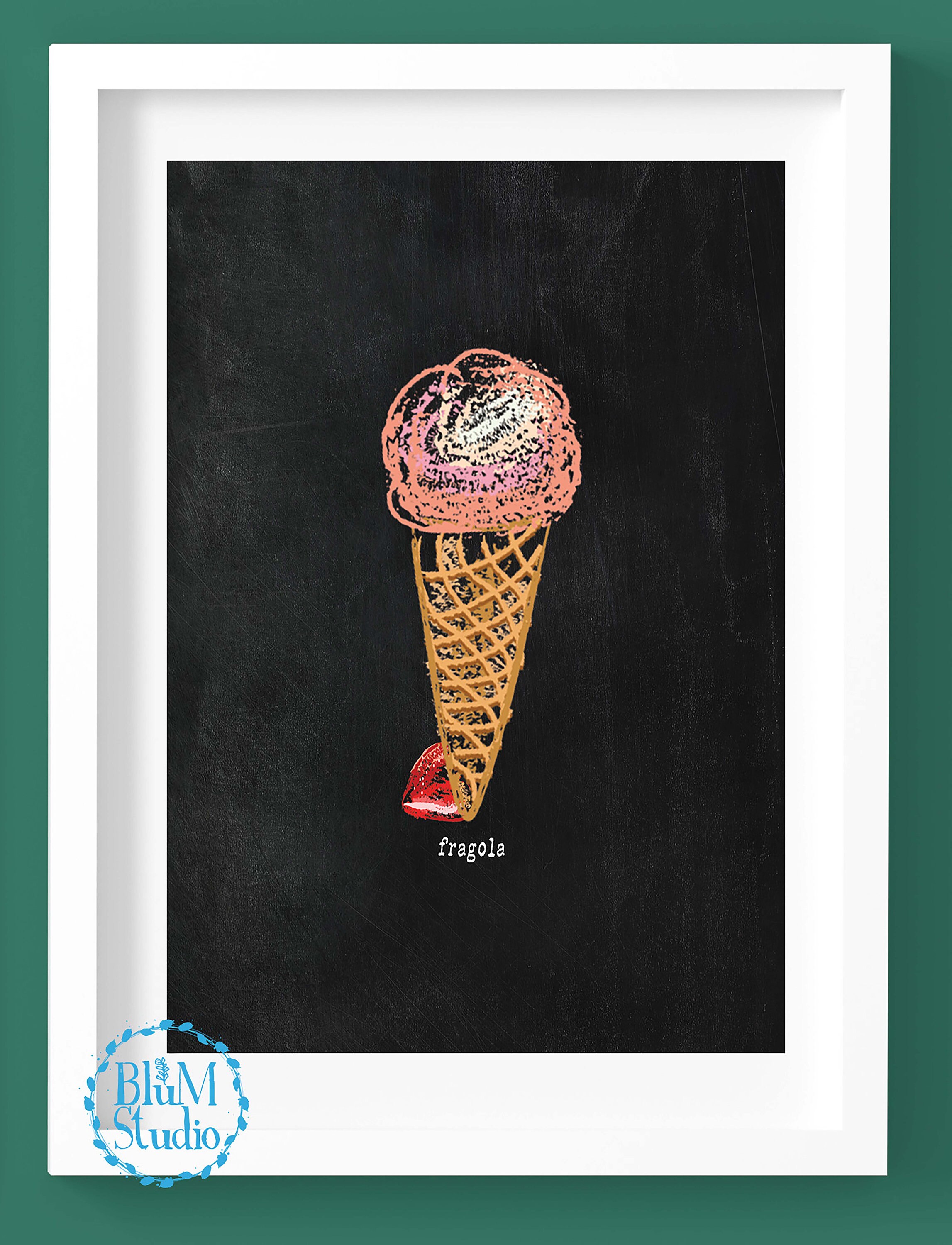 Set of 4 Italian Gelato Signs, Kitchen, Dining Printable, Digital ...