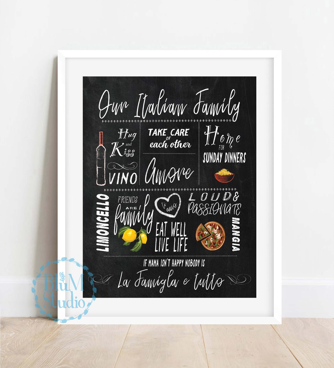 Our Italian Family Sign, Family Printable, Digital Download, Farmhouse ...