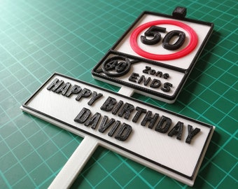 Personalised Birthday Cake Stake Topper Decoration 3D Print | Etsy