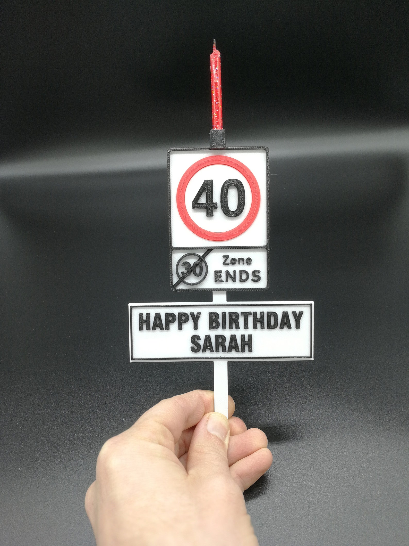 Personalised Birthday Cake Stake Candle Holder Topper 3D Print - Etsy