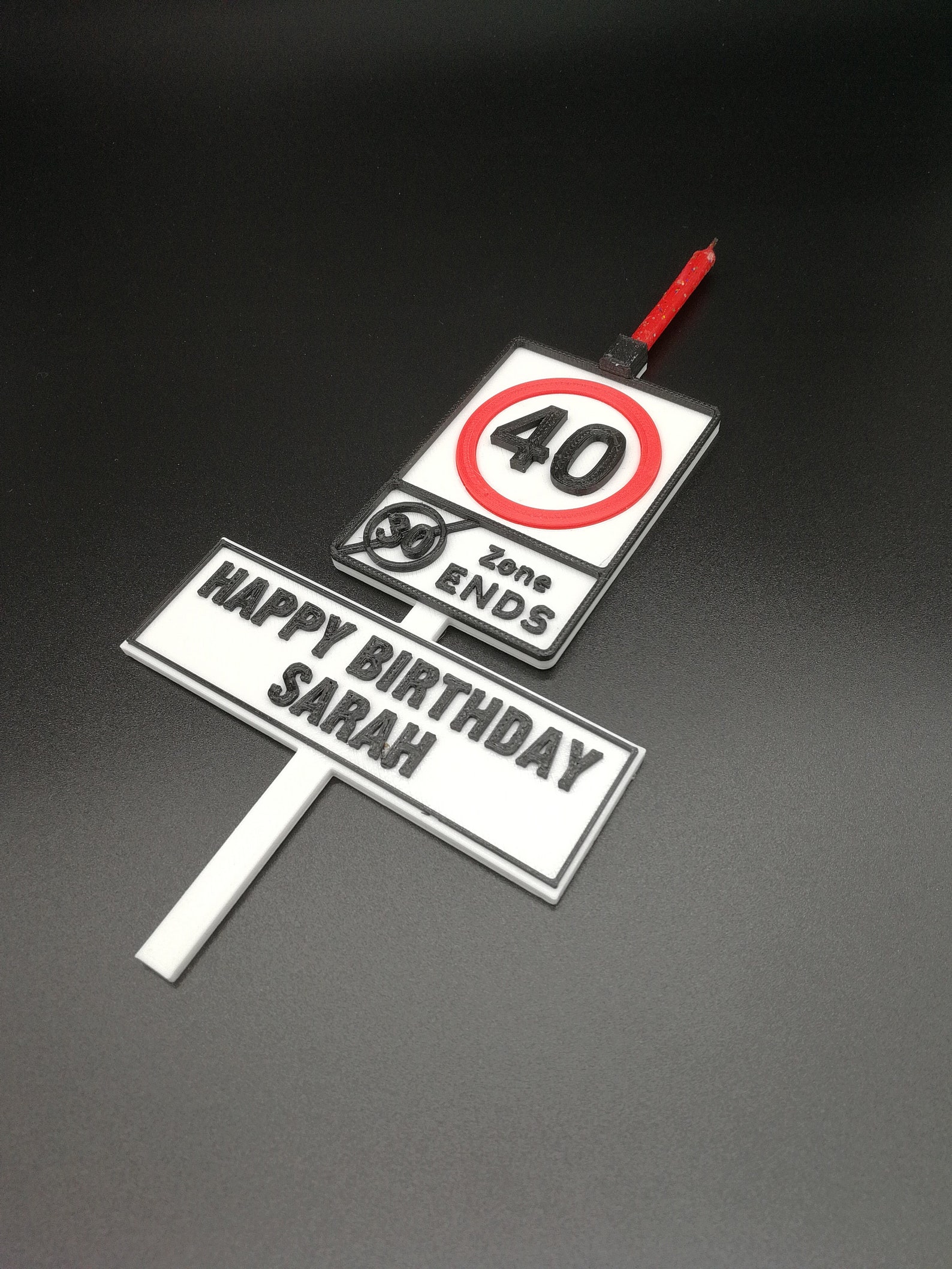 Personalised Birthday Cake Stake Candle Holder Topper 3D Print - Etsy UK