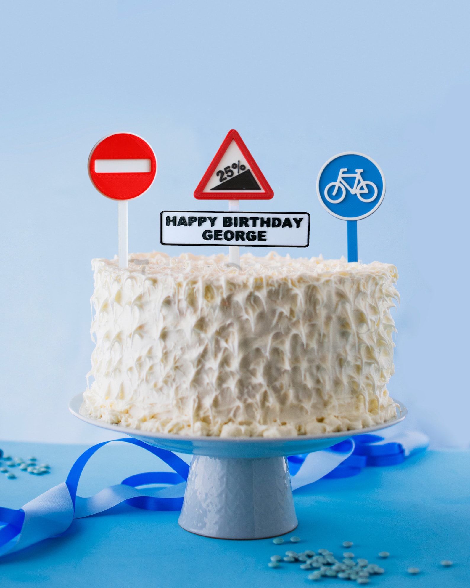 UK Road Sign Cake Topper Stake Bike Steep Incline No Entry No - Etsy UK
