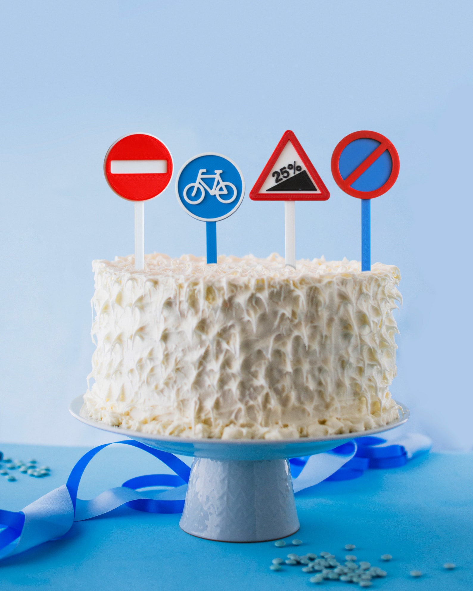 UK Road Sign Cake Topper Stake Bike Steep Incline No Entry No - Etsy UK