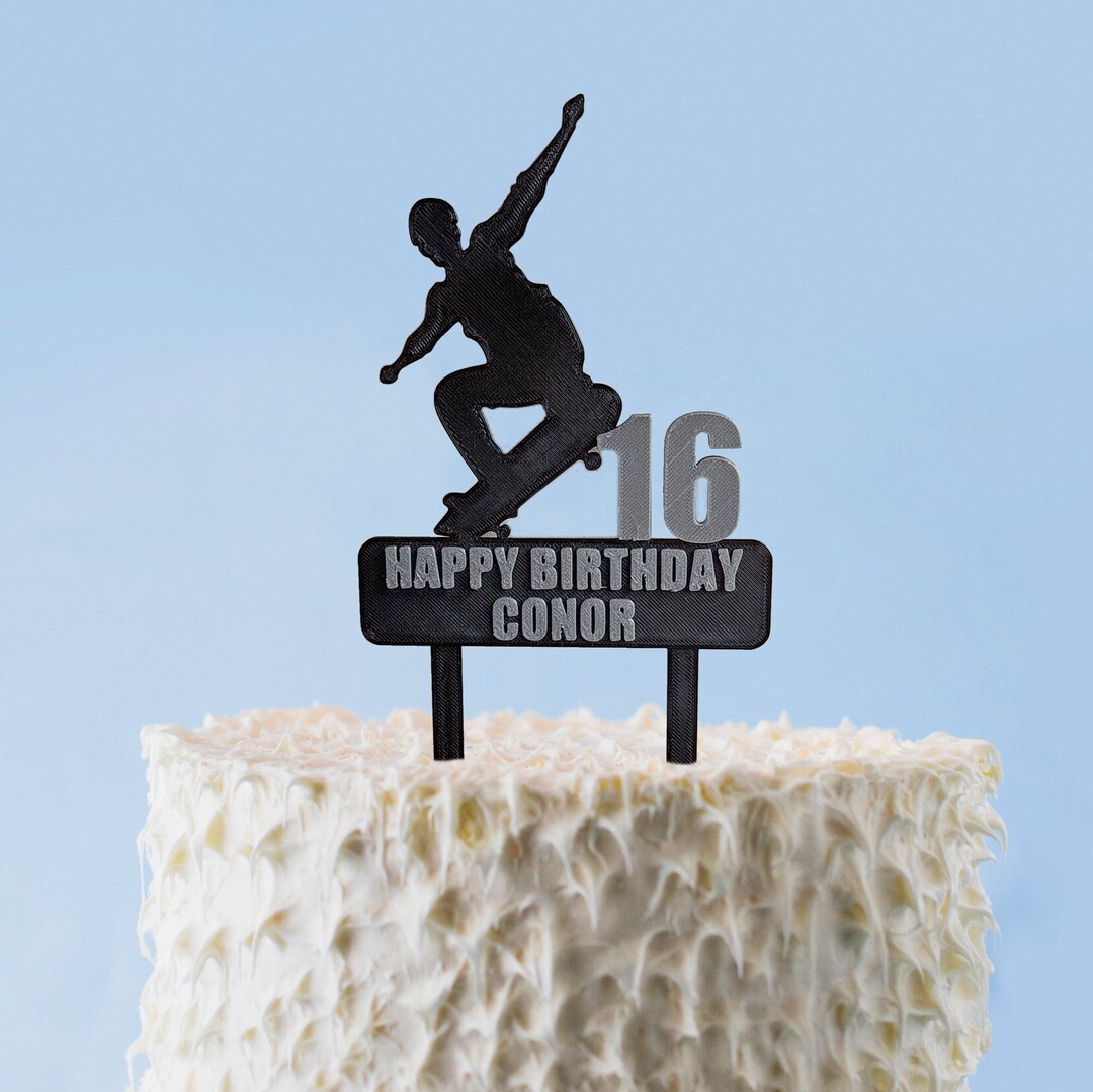 Personalised Birthday Cake Stake Topper Decoration 3D Print ...