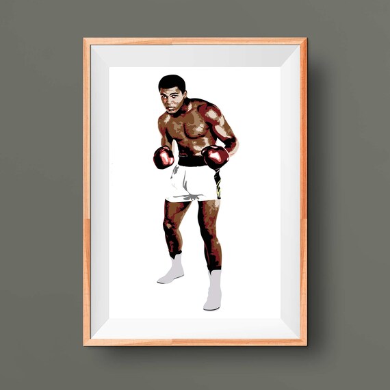 Muhammad Ali Illustration art poster print | Etsy