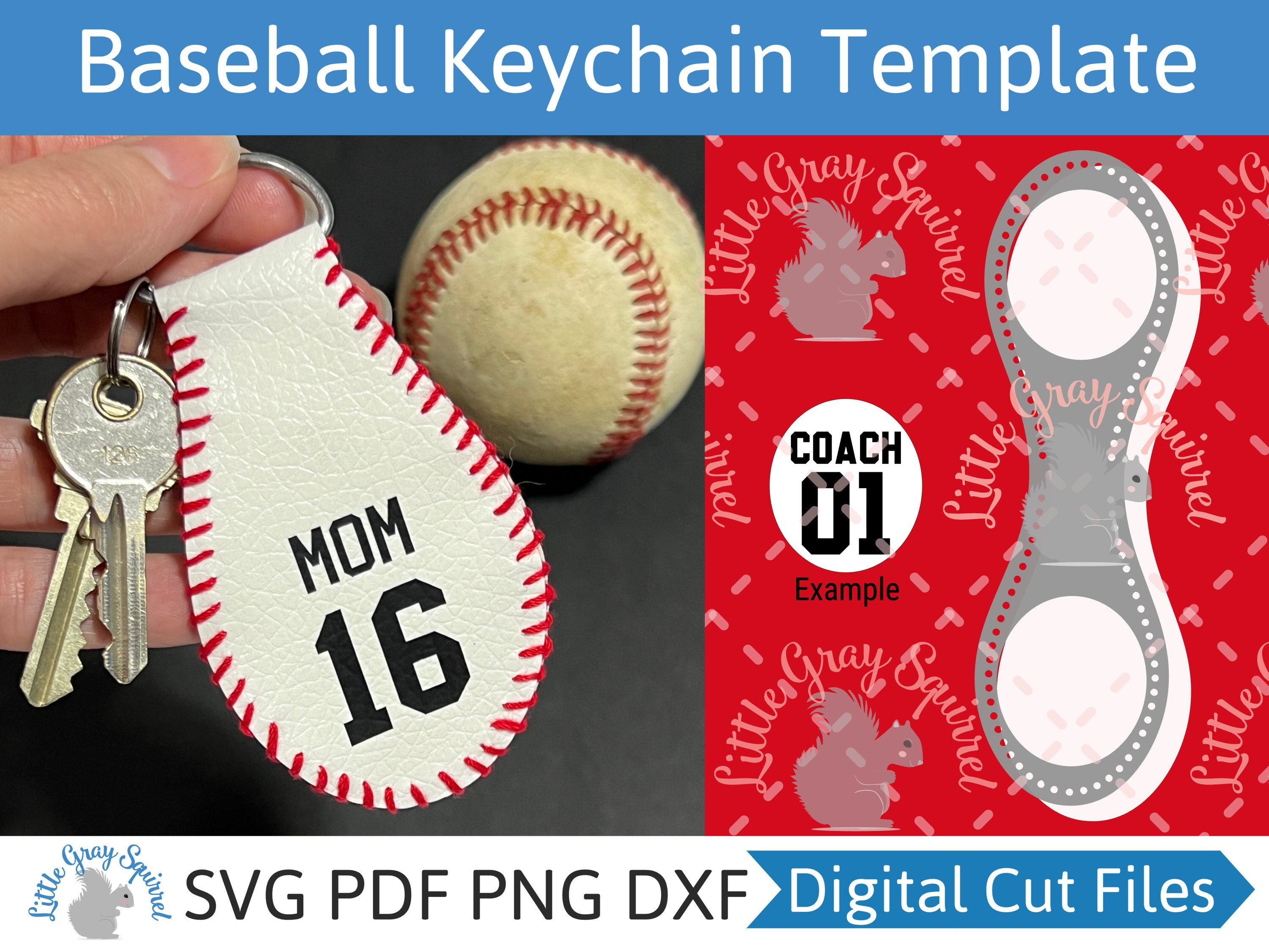 Baseball Keychain SVG, PNG, PDF Template Cut File Make Your Own Custom ...