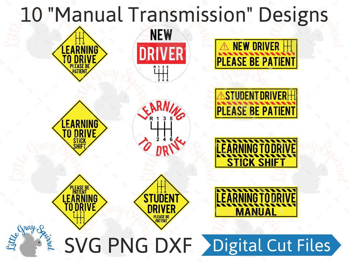 Student Driver Cut File Bundle SVG DXF PNG Cut Files + Printable ...