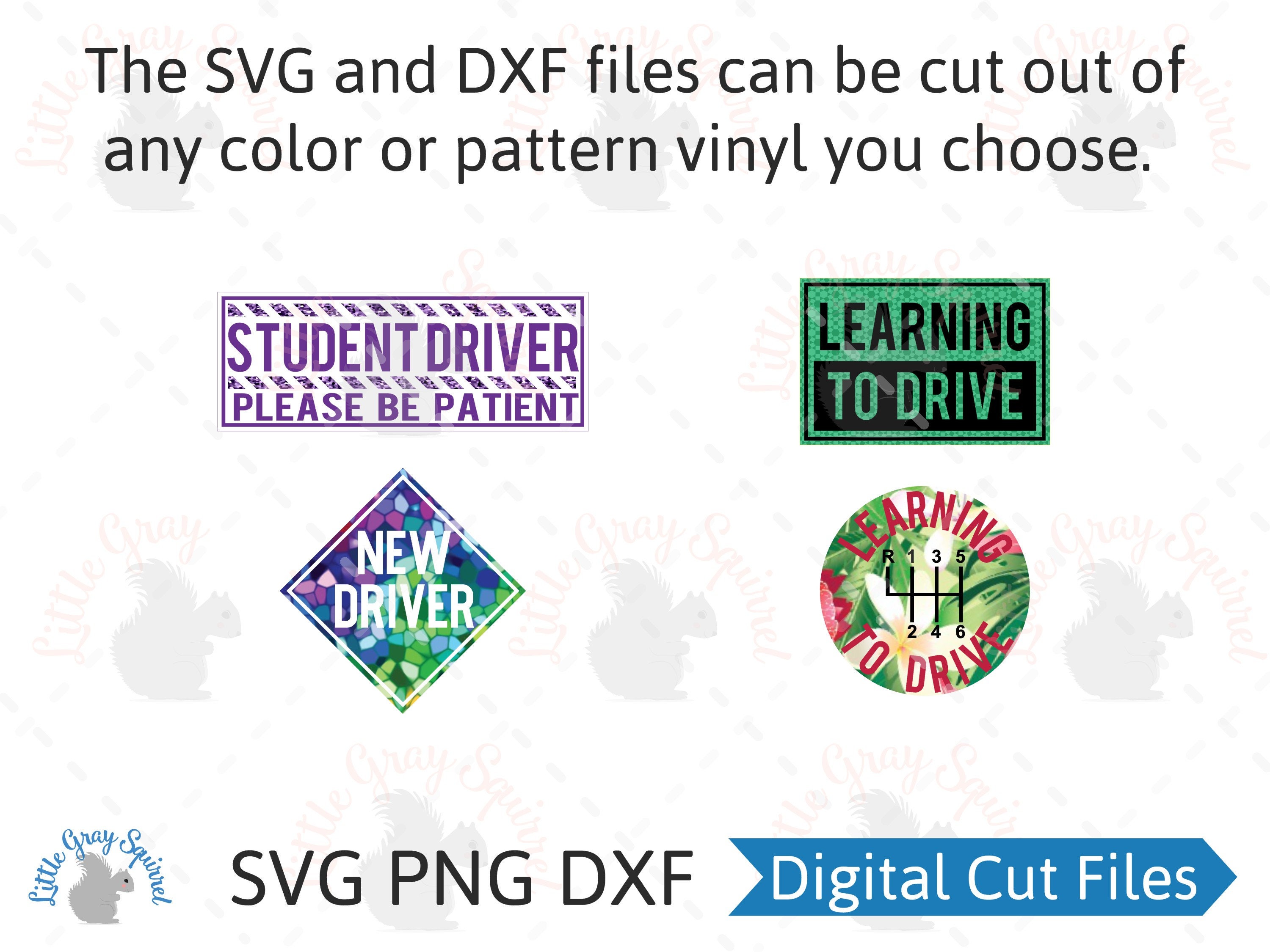 Student Driver Cut File Bundle SVG DXF PNG Cut Files + Printable ...